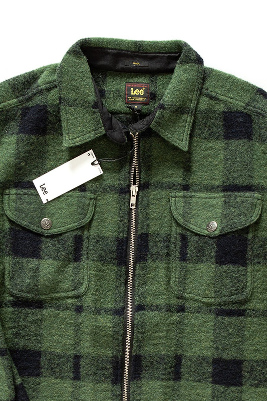 LEE WOOL ZIP OVERSHIRT STORM GREEN L67LVRKE L67LVRKE