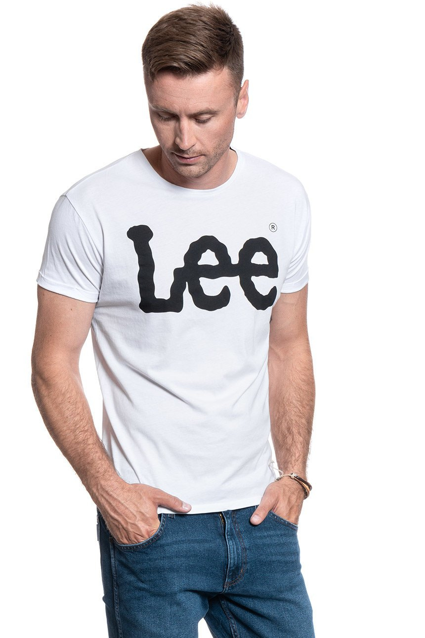 MĘSKI T-SHIRT LEE LOGO TEE WHITE L40LEP12 112108601 L40LEP12 112108601