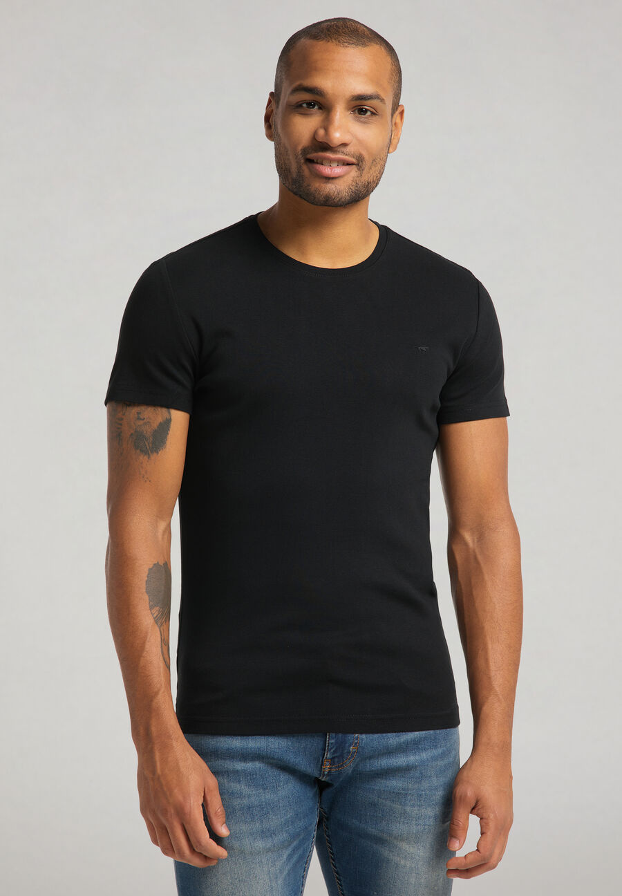 MUSTANG Style Aaron C Basic MĘSKI T-SHIRT KOSZULKA LOGO Black 1008815 ...